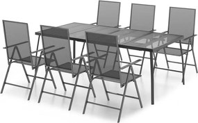 7dílný zahradní jídelní set antracitový ocel 3187983