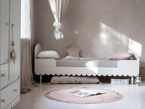 Wood Luck Dětská jednolůžková postel s odnímatelnou bočnicí BABUSHKA 90x200 cm Zvolte barvu: Olivová