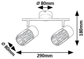 Rabalux 73060 - Bodové svítidlo VENARO 2xE14/15W/230V