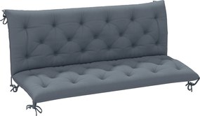 Outsunny Polstr na Lavici pro 3 Osoby 150 x 98 x 8 cm s Popruhy, Zádový Polstr pro Vnitřní/Venkovní Čalounění, Polstr na Zahradní Lavici, Zahradní Náb