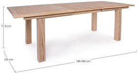 BIZZOTTO Rozkládací teakový stůl MARYLAND 180x100cm 0804389