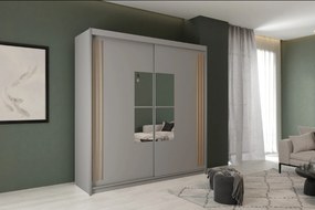 ARK Šatní skříň IKING, Šedá/Dub Artisan 203 cm