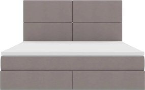 Postel s úložným prostorem a matrací Taupe 180 x 200 cm textil 3371736