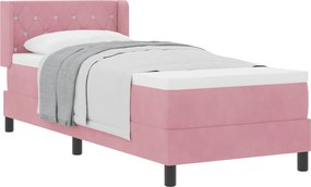 Postel s boxspringem s čelo Růžová 200 x 80 cm samet 3341389