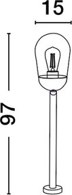 NV 9060196 Venkovní sloupkové svítidlo OMIKA tmavě šedý hliník a čiré sklo E27 1x12W 220-240V bez žárovky IP54 - NOVA LUCE
