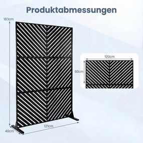 Costway Zástěna na ochranu soukromí Kovová venkovní zástěna