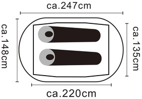 RockTrail Zatemněný pop-up kempinkový stan pro 3 osoby 412195 modrý/oranžový