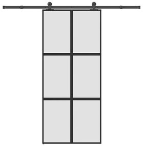 Posuvné dveře s kováním 90x205 cm tvrzeného sklo a hliník