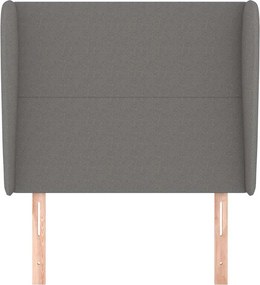 Čelo postele typu ušák tmavě šedé 103x23x118/128 cm textil 3117667