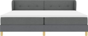 Postel s boxspringem s čelo Tmavě šedá 200 x 200 cm textil 3340235