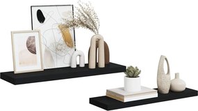 Plovoucí nástěnné police 2 ks černé 80 x 23,5 x 3,8 cm MDF 323836