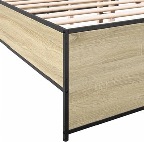 Rám postele dub sonoma 180 x 200 cm kompozitní dřevo a kov 3279873