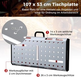 Costway Svařovací stůl s nosností 450 kg a nastavitelnou výškou. Přenosný