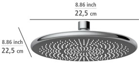 WENKO 24926100 - Sprch. hlavice WATERSAVING SYSTEM 22,5x22,5 cm lesk. chrom/šedá