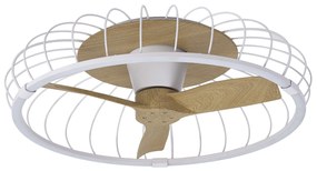 Mantra 7809 Nature, stropní svítidlo s ventilátorem a dálkovým ovladačem, LED 75W 2700K-5000K, ventilátor 30W, dřevo/bílá