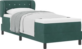 Postel s boxspringem s čelo Tmavě zelená 80 x 200 cm samet 3340307