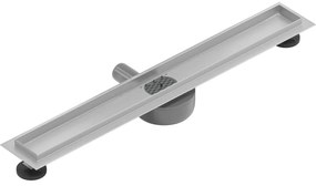 Mexen Flat nerezový sprchový žlab 60 cm s rotačním 360° sifonem - tělo žlabu bez krytu, nerez, 1040060