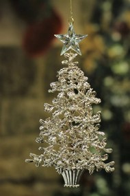Rose gold závěsná ozdoba vánoční stromek 6cm
