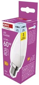 Emos lighting LED žárovka Classic svíčka / E14 / 6,5 W (60 W) / 806 lm / studená bílá 1525731111