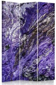 Ozdobný paraván Abstraktní fialová - 110x170 cm, třídílný, obustranný paraván 360°