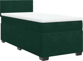 Box spring postel s matrací tmavě zelená 90x190 cm samet 3288483