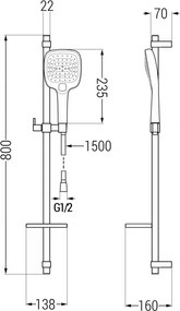 Mexen sprchový set DQ17, černá, 785174581-70