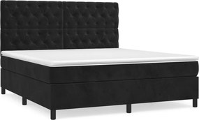 Box spring postel s matrací černá 160x200 cm samet 3143213