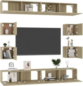 8dílný set TV skříněk dub sonoma kompozitní dřevo 3078964