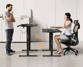SENSE7 NOJO LIGHT Pracovní stůl černá / elektricky nastavitelná výška