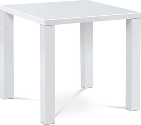 Jídelní stůl 120x80x76 cm, vysoký lesk – deska pro čtyři osoby bílá