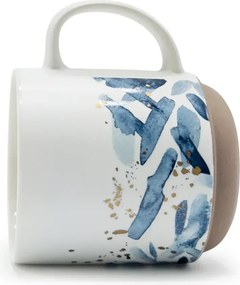 Hrnek Meno Tahy, 400 ml – porcelán New Bone China, akvarelové tahy a zlaté detaily