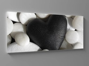 Liox XXL OBRAZ  SRDCE BLACK AND WHITE Rozměr: 250 x 125 cm