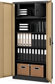 Kovová skříň s úložným prostorem antracitová/ořech, 900x1850x450 mm: TOMASZ Eco Design