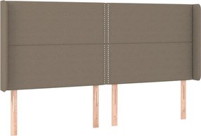 Box spring postel s matrací a LED taupe 200x200 cm textil 3138825