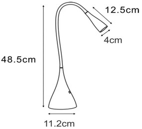 Lucide 18650/03/30 - LED Stmívatelná stolní lampa ZOZY LED/4W/230V černá