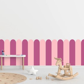 PIPPER. Textilní samolepící tapeta - Oblouk -Bonbónově růžová barva Barva: Kombinace, Velikost: 80cm