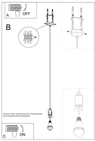 Černé závěsné svítidlo Sollux Bombilla
