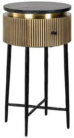 Černý mramorový odkládací stolek Richmond Ironville 40 cm