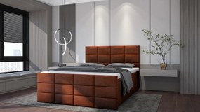 SFAB Kontinentální čalouněná postel POSITANO (140x200 cm) Látka Velutto: Velutto 20 - Černá