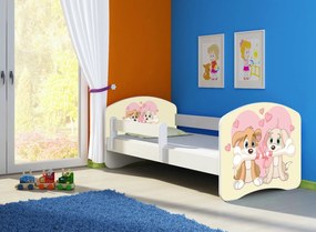 Dětská postel - Zamilovaní pejsci 2 180x80 cm bílá