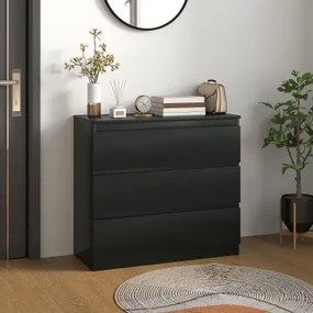 HOMCOM Komoda se 3 zásuvkami, jednoduchý úložný nábytek do ložnice, vnitřní použití, 80l x 39p x 73v cm