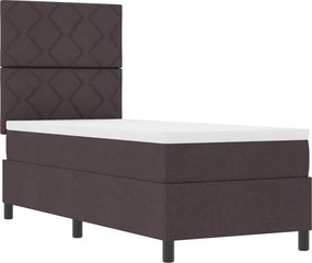 Postel s boxspringem s čelo Tmavě hnědá 80 x 200 cm textil 3339423