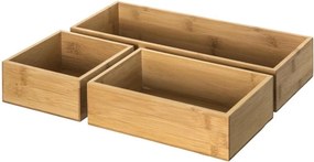 5Five® Bambusové organizéry, úložné boxy do šuplíku, sada 3ks - TSX3 38 x 31 x 7 cm