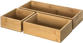 5Five® Bambusové organizéry, úložné boxy do šuplíku, sada 3ks - TSX3 38 x 30 x 15 cm