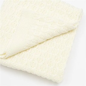 NEW BABY bambusová pletená deka se vzorem 100x80 cm bílá