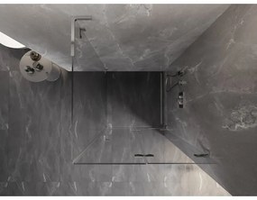 Mexen Lunar-F L, sklápěcí sprchový kout pravý 100 x 100 cm, 8mm čiré sklo, chromový profil, 836L-100-100-01-00-P