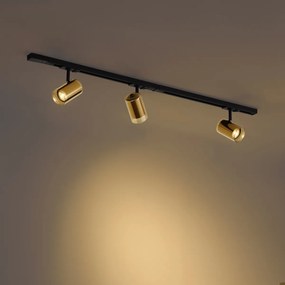 Moderní kolejnicový systém černý se 3 zlatými bodovými světly 1-fázový - Iconic Lloyd