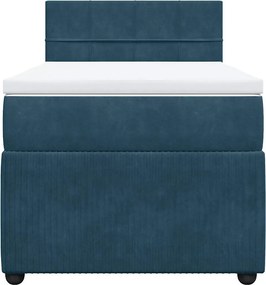 Box spring postel s matrací modrá 80 x 200 cm samet 3289894