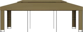 Altán s dvojitou střechou 3 x 6 m taupe 180 g/m² 312219