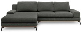 Tmavě šedá rozkládací rohová pohovka Windsor &amp; Co Sofas Planet, levý roh